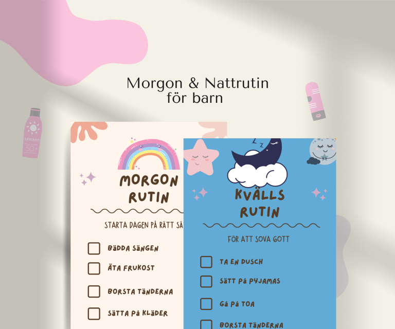 Morgon & Nattrutin för barn, Morgonrutin, Nattrutin, Rutin för barn ...