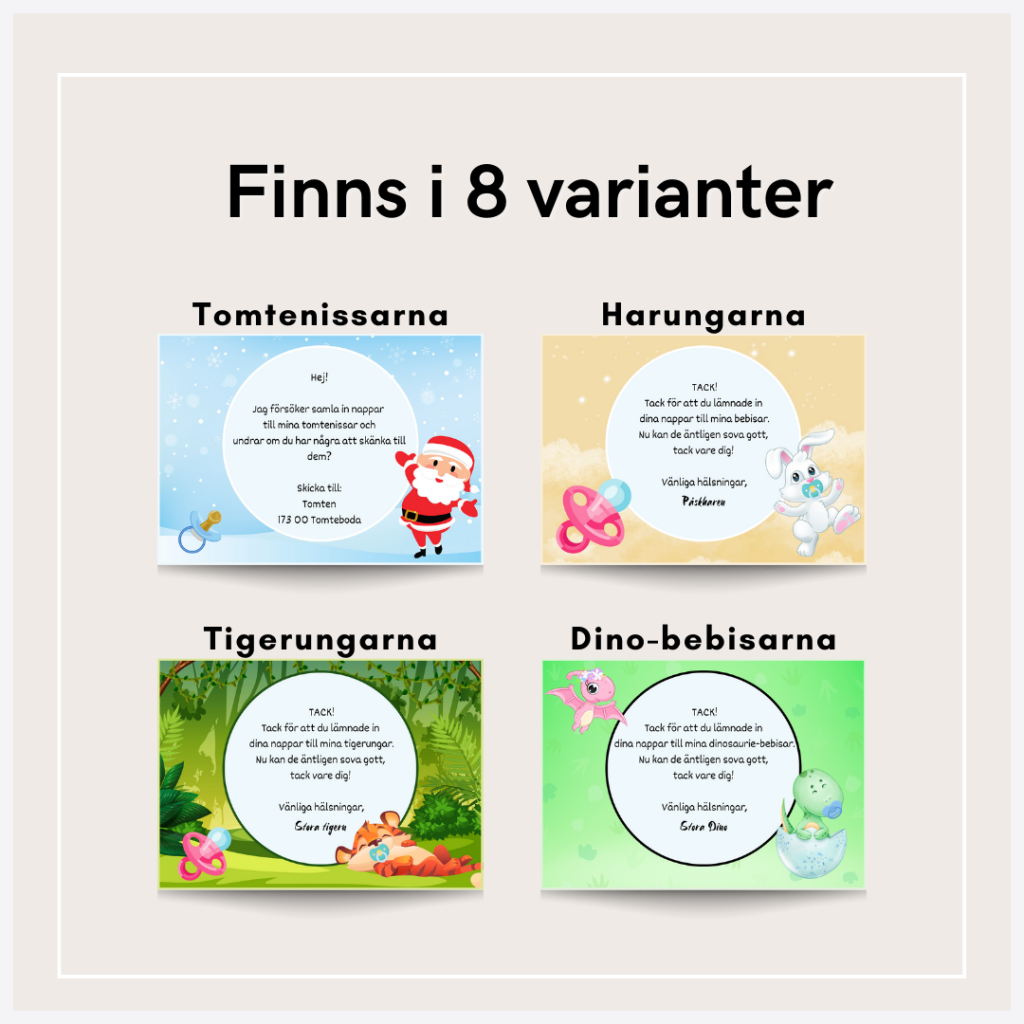 Lämna nappen - Kort med idéer som gör det enklare att lämna nappen ...