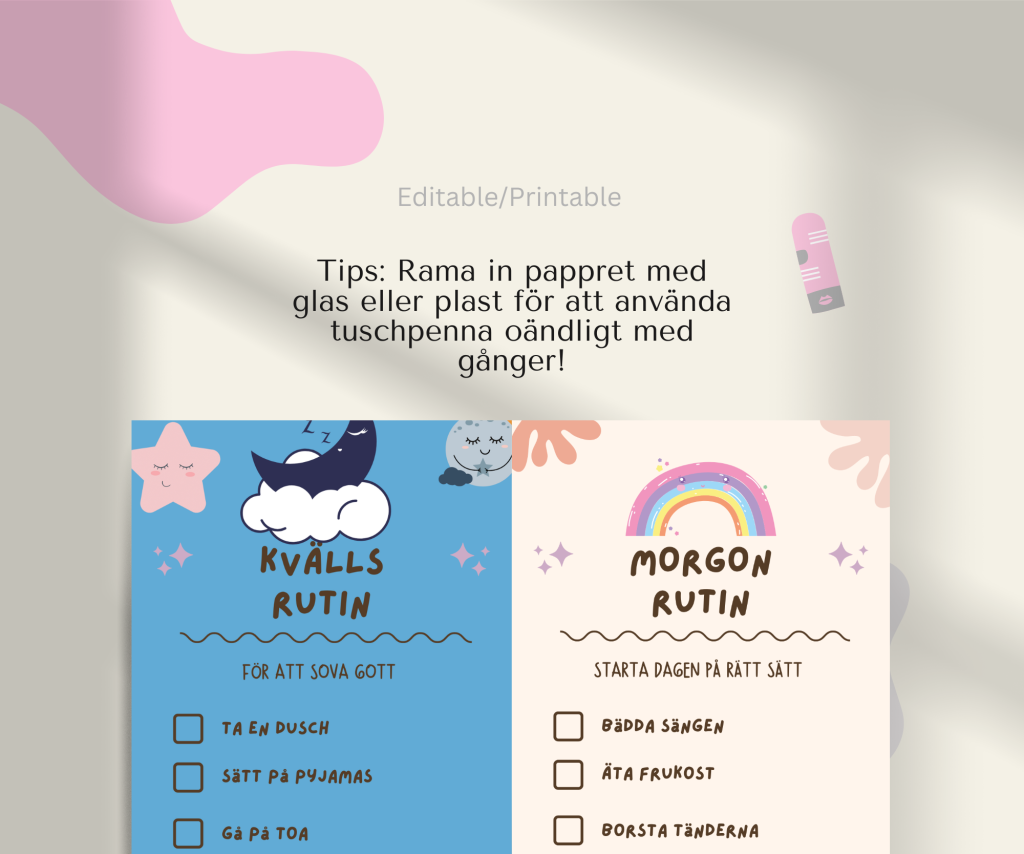 Morgon & Nattrutin för barn, Morgonrutin, Nattrutin, Rutin för barn ...