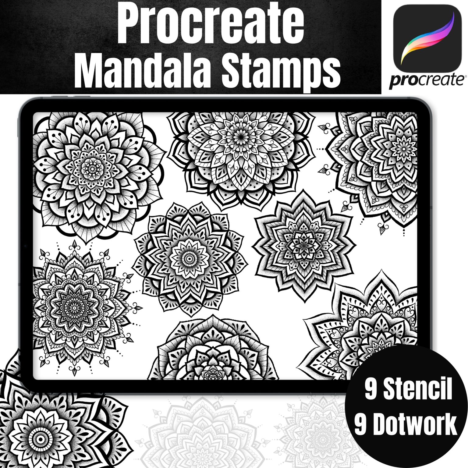 Mandala Stamps för Procreate - Revilo