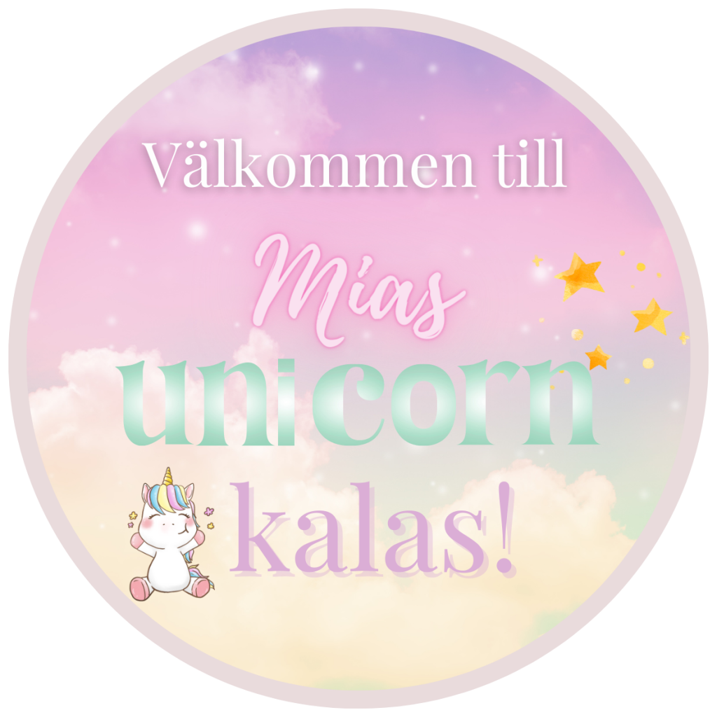Kalas - Enhörning (Redigerbar inbjudning och Tårtdekoration) - Revilo