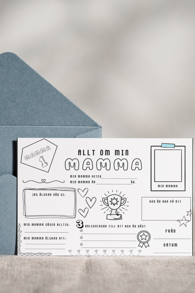 "Allt om min mamma" - fyll i och färglägg - Revilo