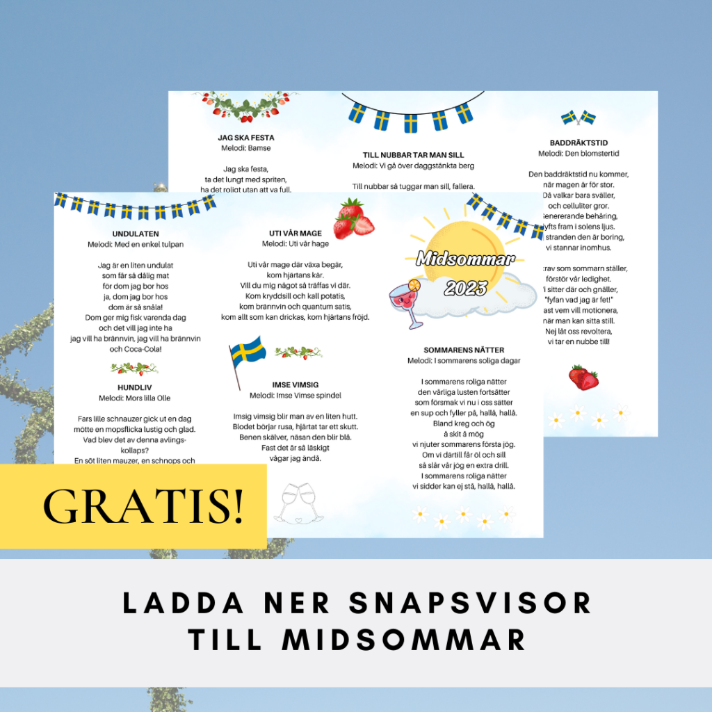 Snapsvisor till midsommar! Gratis nedladdning! - Revilo