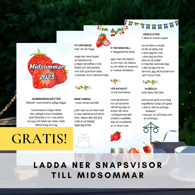 Snapsvisor till midsommar! Gratis nedladdning! (Jordgubbe) - Revilo
