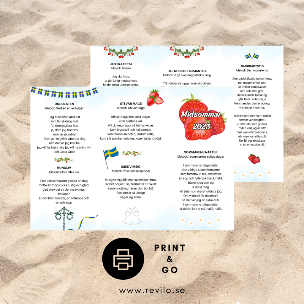 Snapsvisor till midsommar! Gratis nedladdning! (Jordgubbe) - Revilo