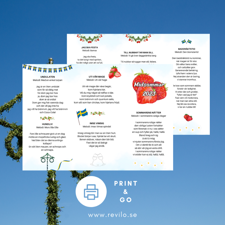 Snapsvisor till midsommar! Gratis nedladdning! (Jordgubbe) - Revilo