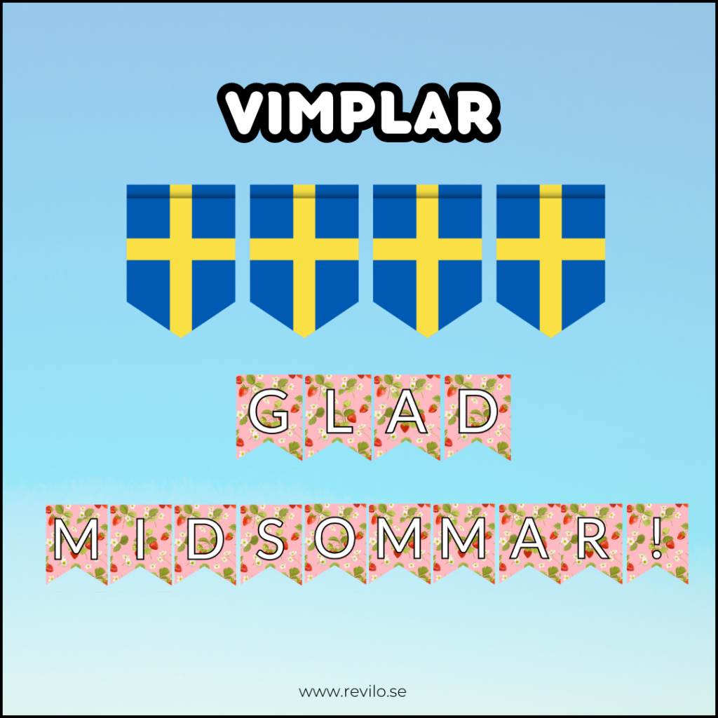 Midsommar - dekorationskit (Tema: jordgubb) - Revilo